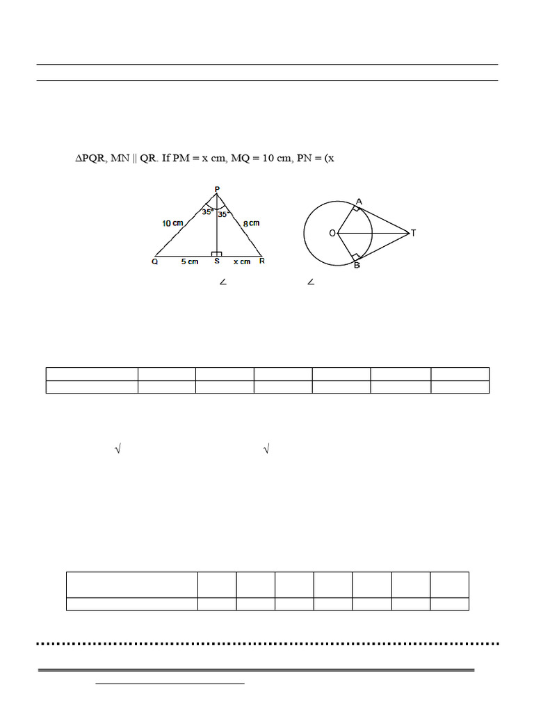 Class X Maths Revision Test 10 | PDF