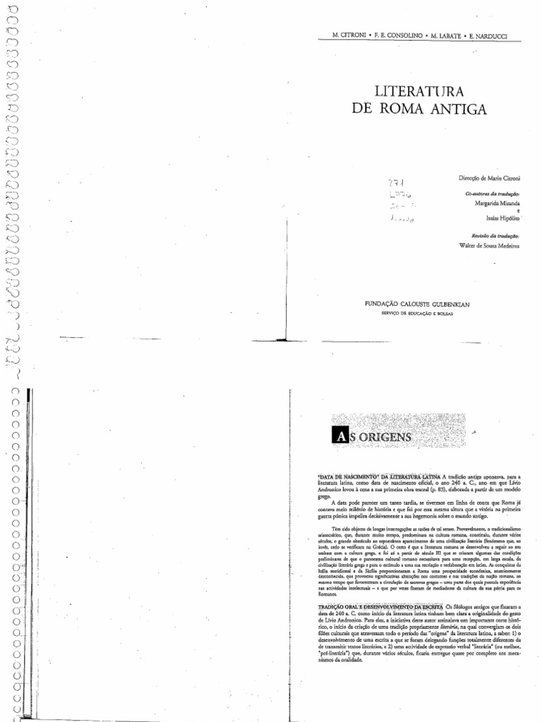 1 Citroni - Literatura Latina - Origens | PDF