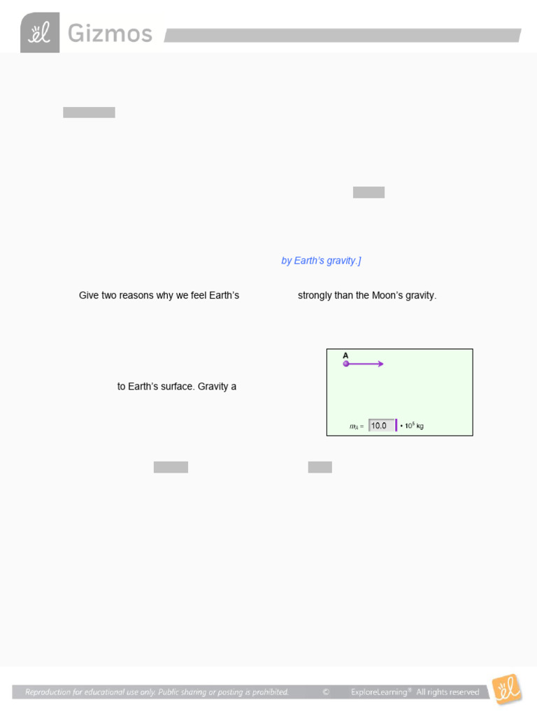 Gravitational Force Exploration Guide | PDF | Force | Gravity