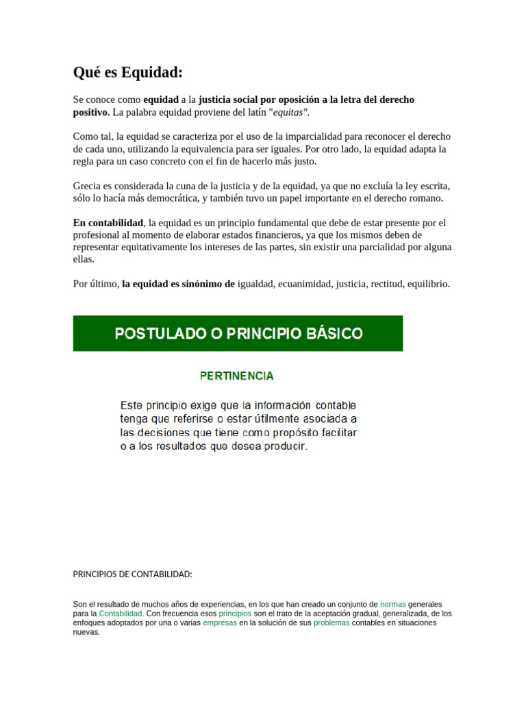 Qué Es Equidad | PDF | Contabilidad | Business