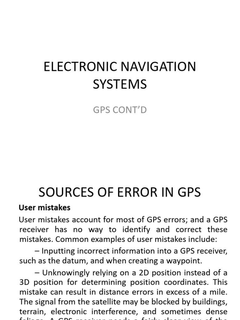 Electronic Navigation Systems Gps 3 | PDF | Global Positioning System | Geodesy