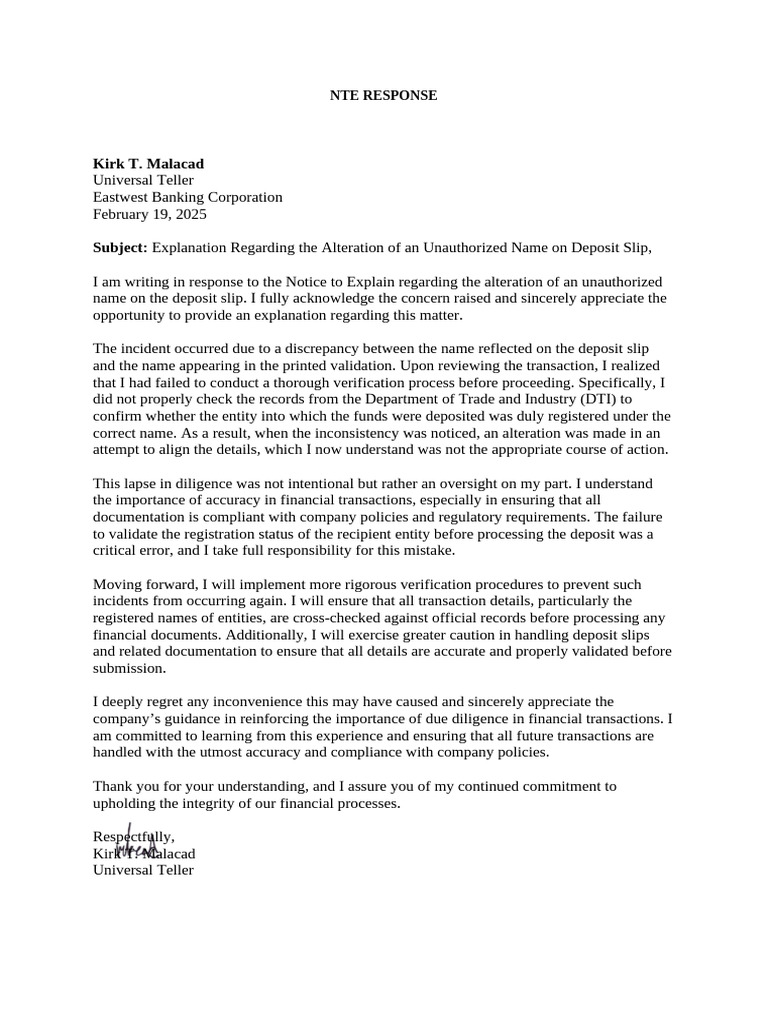 KTM NTE Response | PDF | Verification And Validation