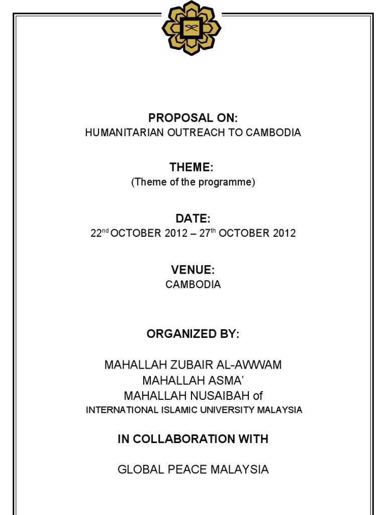 Proposal On:: Humanitarian Outreach To Cambodia | PDF | Cambodia | Poverty