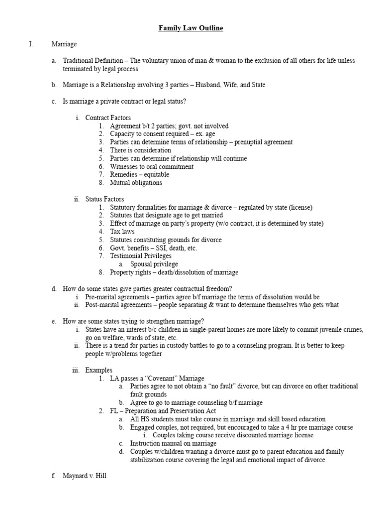 Family Law: Marriage and Legal Status | PDF | Marriage | Annulment