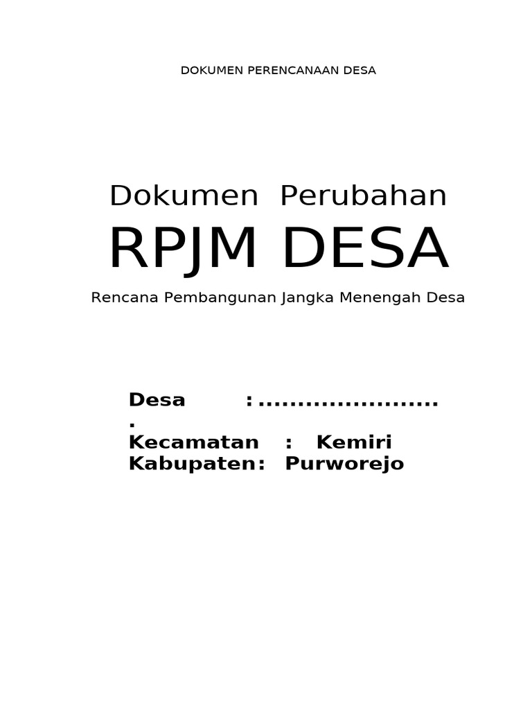 Kemiri - Dokumen Perubahan RPJM Desa 2 Tahun | PDF
