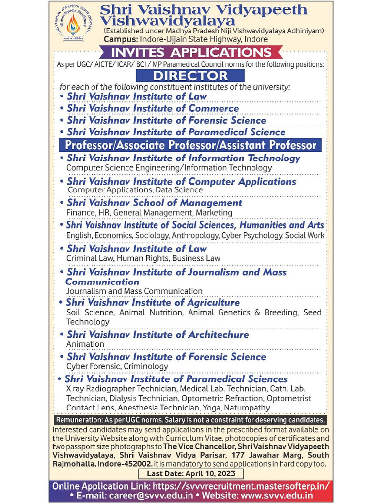 Invites Applications 23.03.2023 | PDF