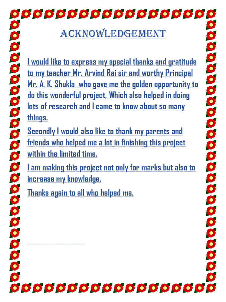 Acknowledgement (1) | PDF