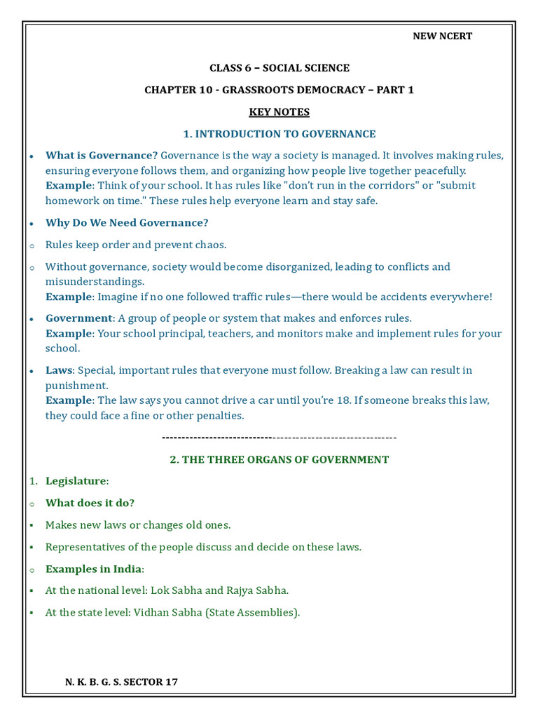 Grassroots Democracy: Class 6 Overview | PDF | Democracy | Political ...