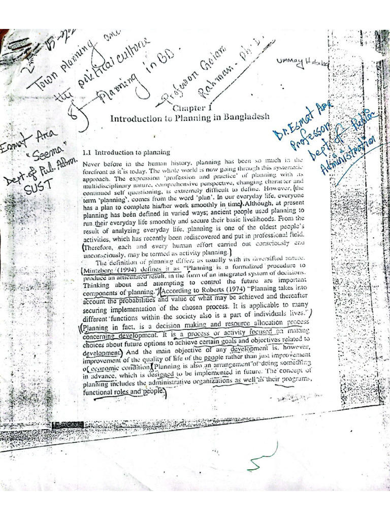 PAD243 introduction to Planning in BD | PDF