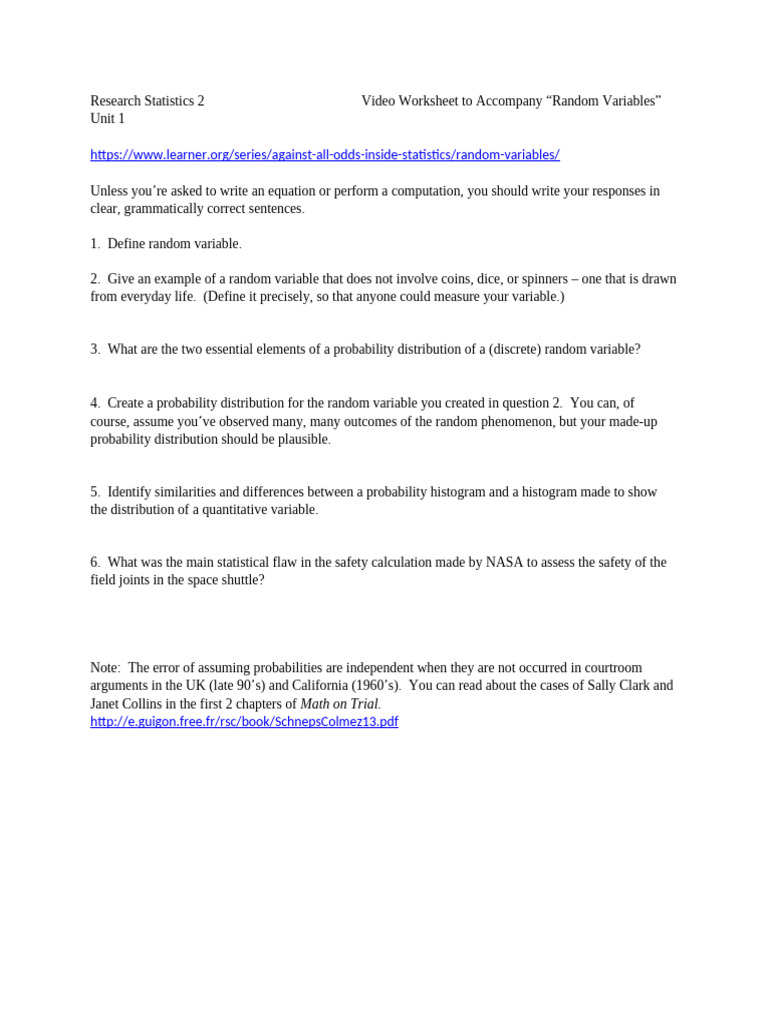 Random+Variables | PDF