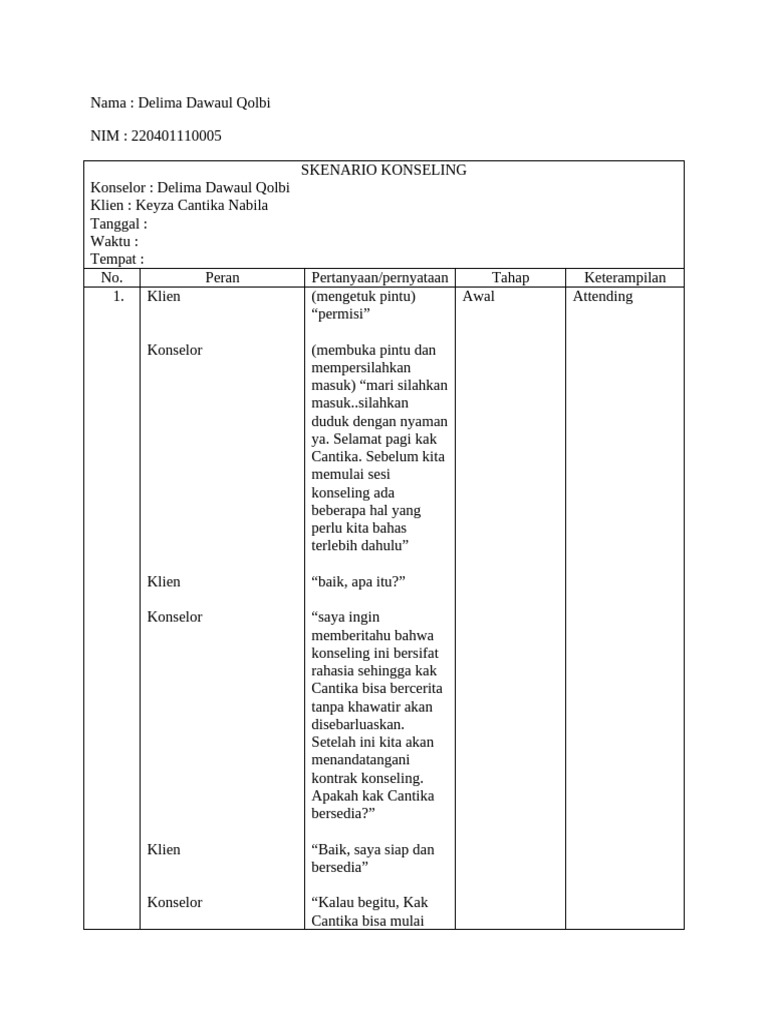 skenario konseling | PDF