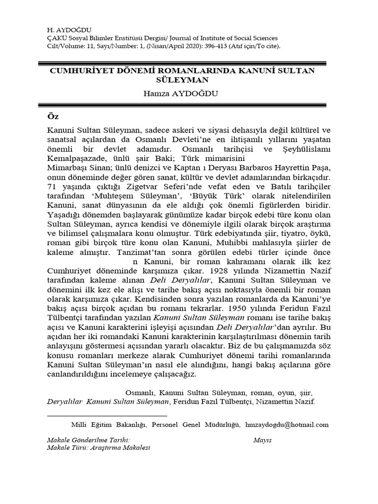 Cumhuriyet D - Nemi Romanlar - Nda Kanuni Sultan S - Leyman (#724805) - 1114310 | PDF