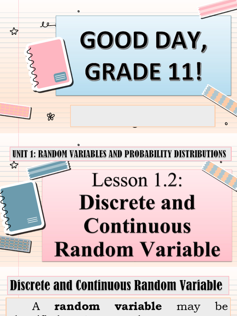 Random Variables & Probability Distributions | PDF | Probability ...