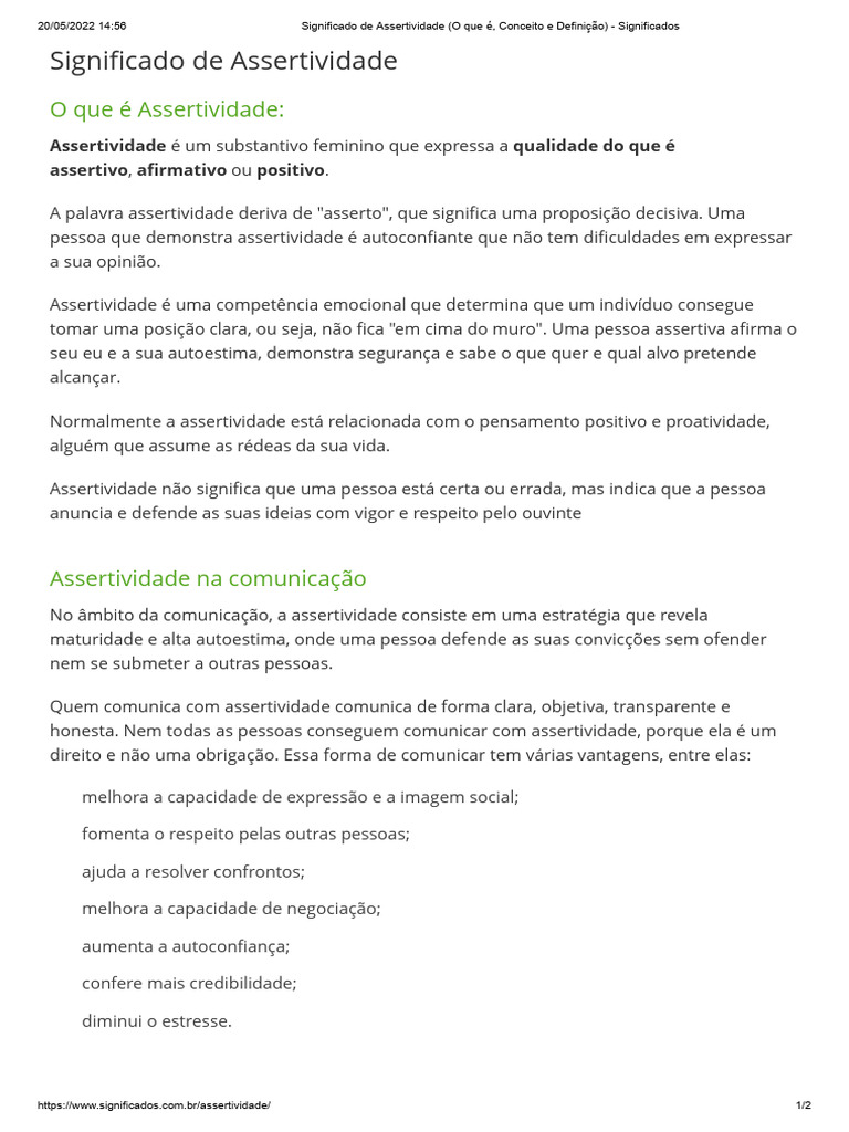 Significado de Assertividade (O Que É, Conceito e Definição ...