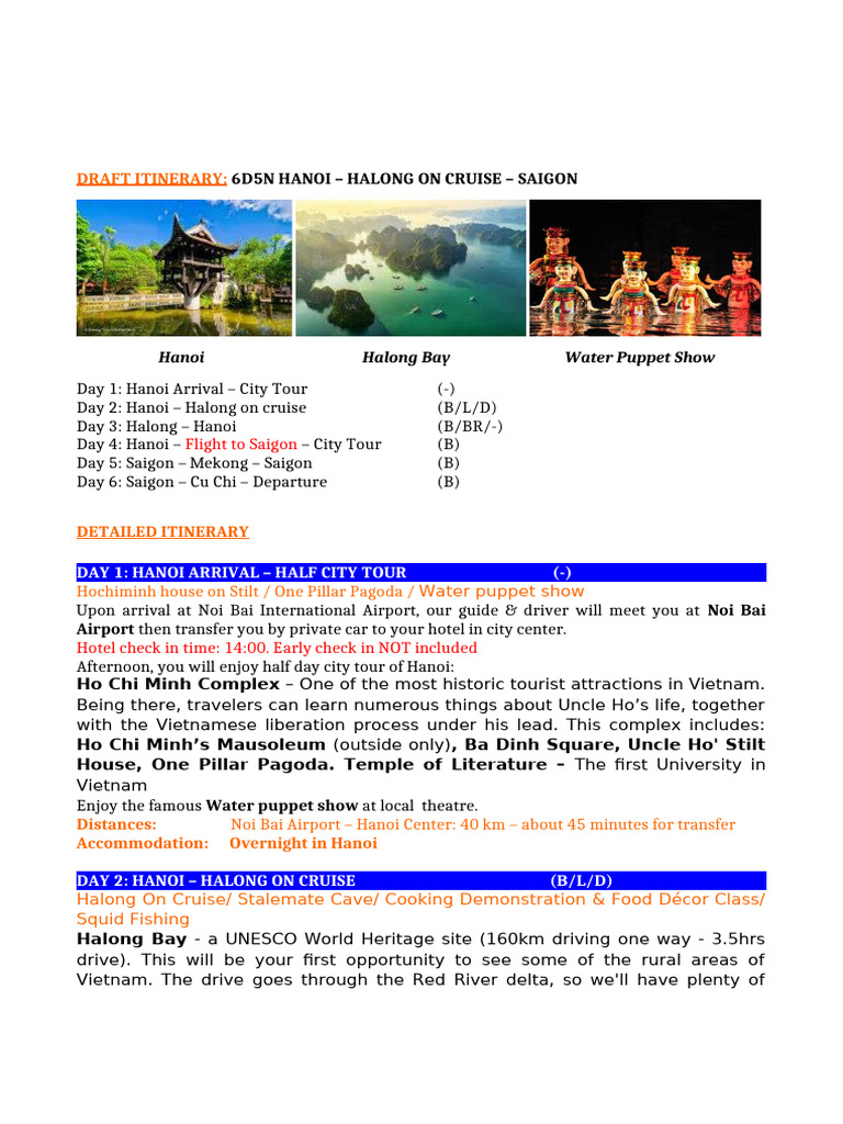 (08. Private Tour) 6d5n Hanoi - Halong On Cruise - Saigon Combination | PDF | Ho Chi Minh City ...