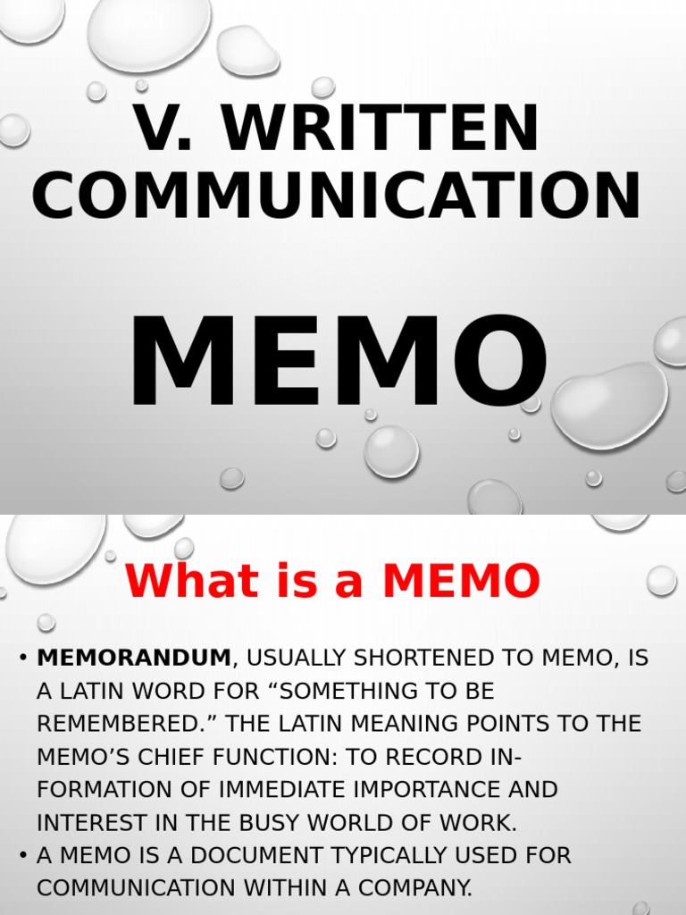 Presentation on Memo | PDF | Memorandum | Communication