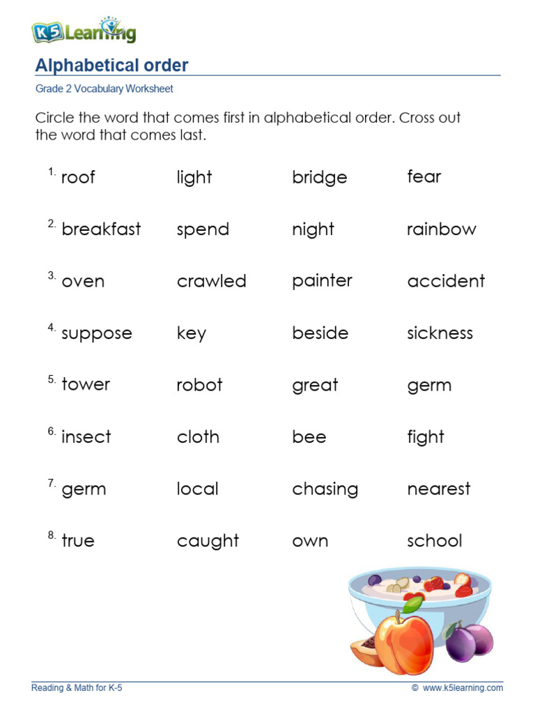 2nd Grade Alphabetical Order 2 | PDF