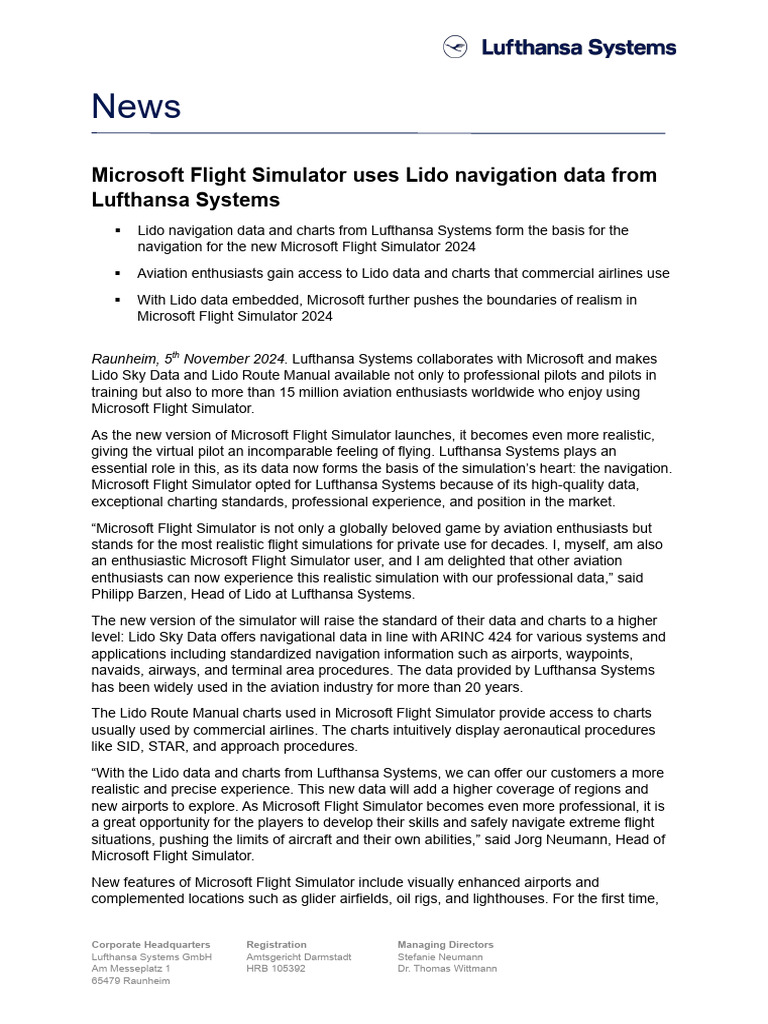 Lido Charts Enhance Microsoft Flight Simulator | PDF | Simulation | Airport