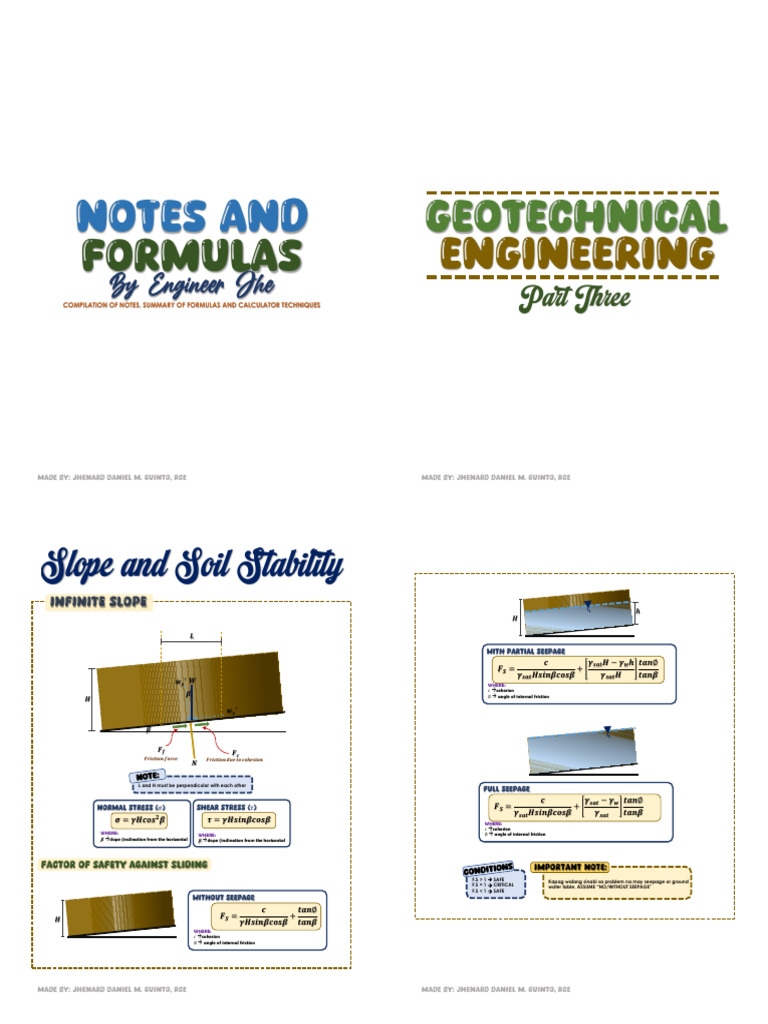 Part 3 - Geotech Notes | PDF | Soil Mechanics | Geotechnical Engineering