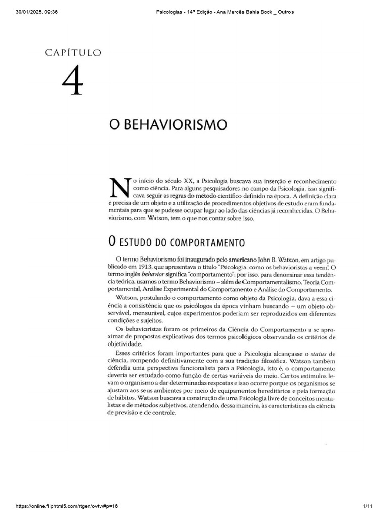Aula 4 - Behaviorismo | PDF