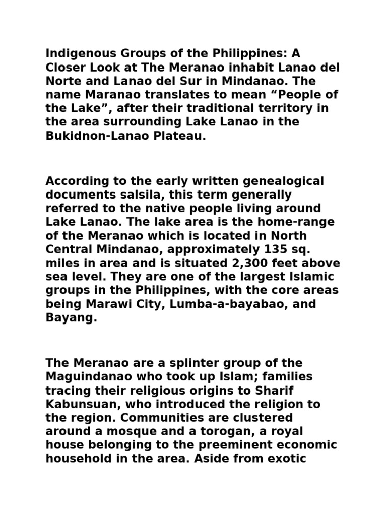 Meranao: Culture and Heritage of Mindanao | PDF | Mindanao | Philippines