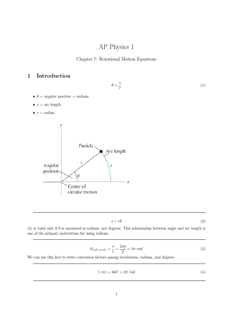 Rotational Motion Equations in AP Physics | PDF | Acceleration | Torque