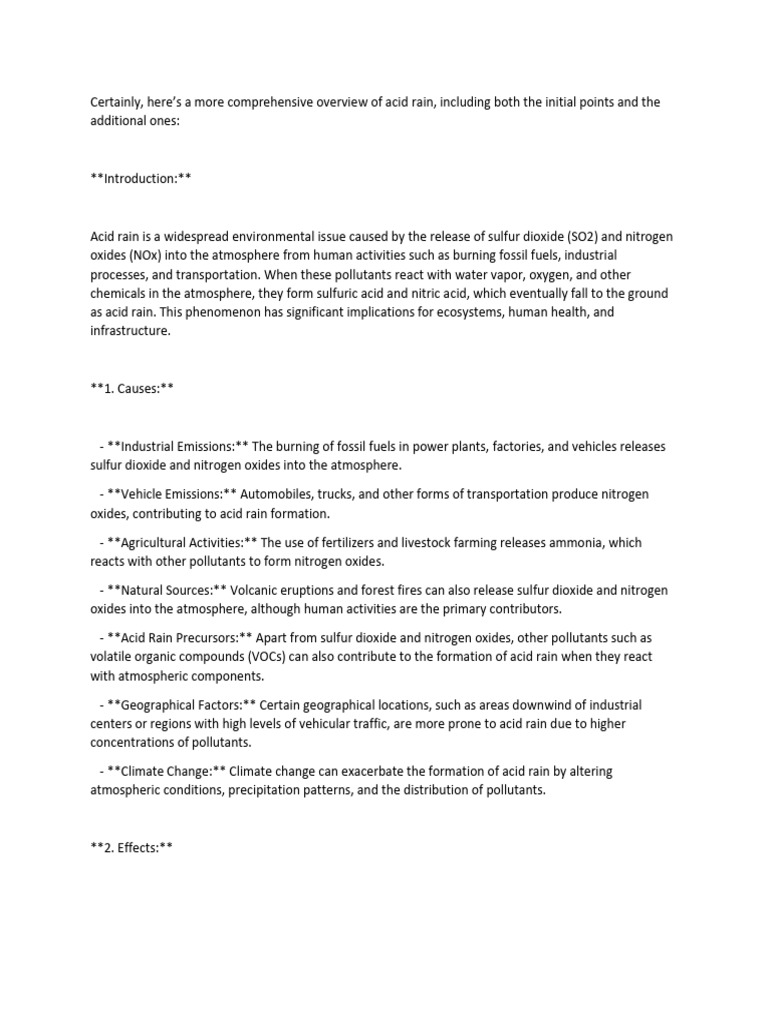 Case study -1 (Acid rain) | PDF | Air Pollution | N Ox