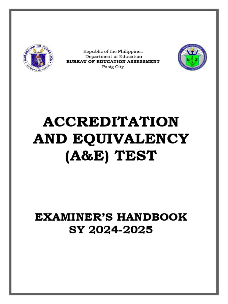 Examiners-Handbook-2024 (1) ALS | PDF | Educational Assessment | Learning