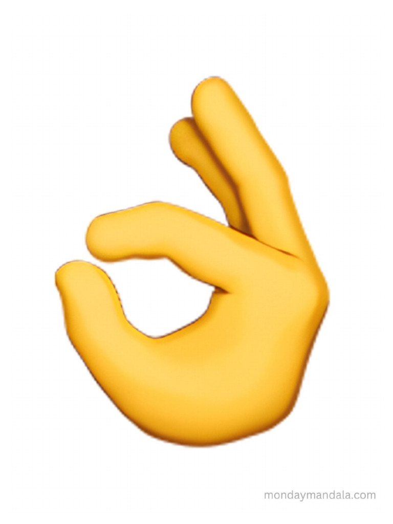 Printable OK Hand Sign Emoji | PDF