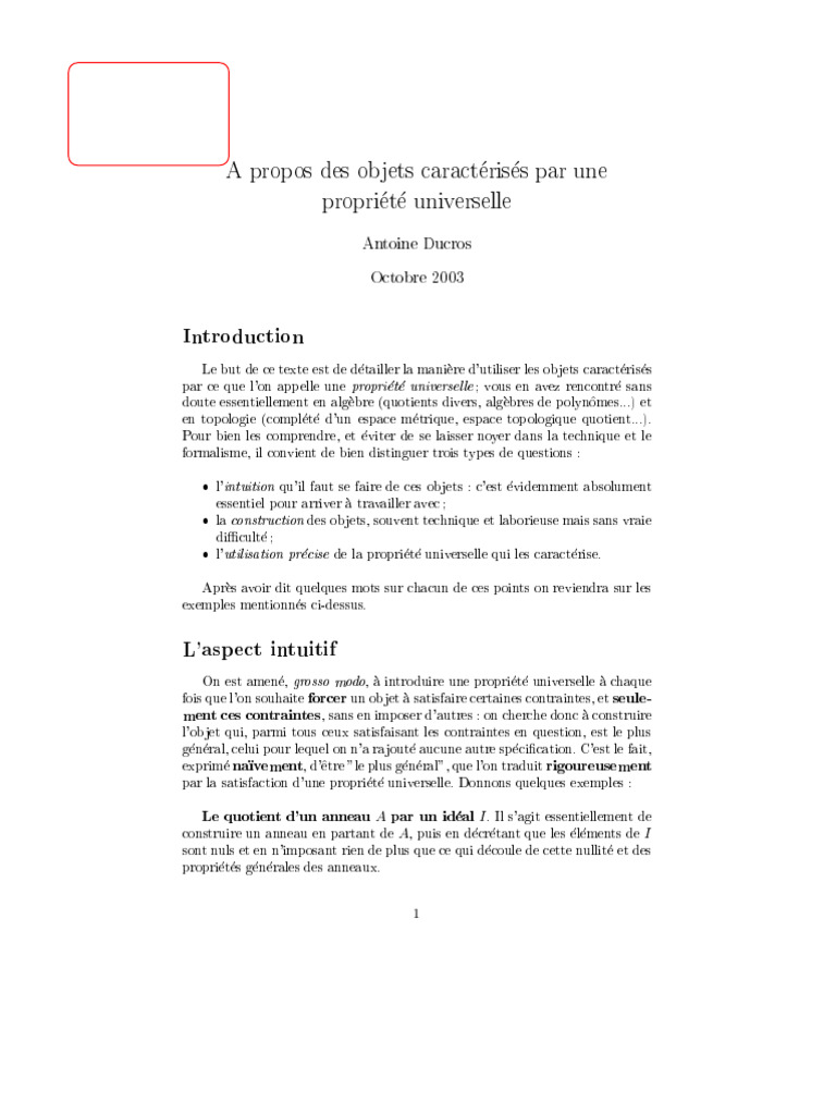 Propriété universelle du quotient | PDF | Anneau (mathématiques ...
