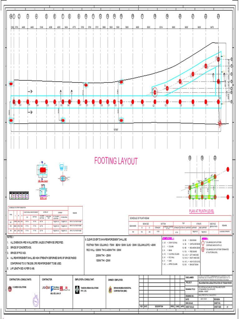 1.STP 4 - RCC Details & Plan of Footing and Plinth | PDF | Structural ...