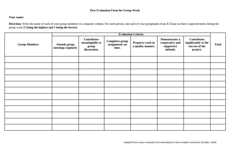 Peer Evaluation | PDF
