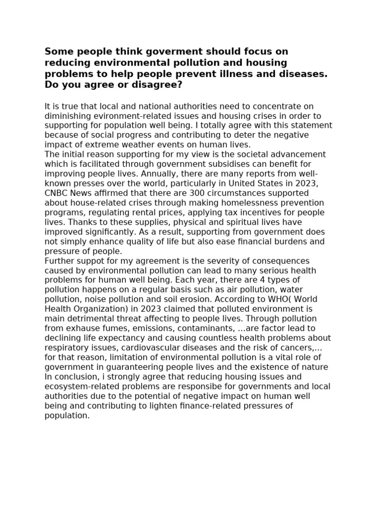 Goverment Focus On Health | PDF