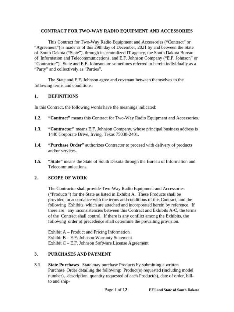 2 way radio contract | PDF | Indemnity | Legal Liability