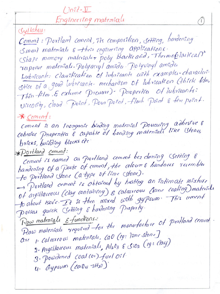 Unit 5 Engineering Materials | PDF