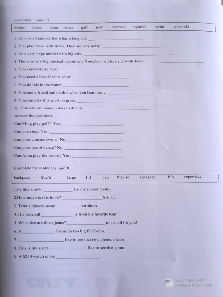 Exercício de Ingles 4 | PDF