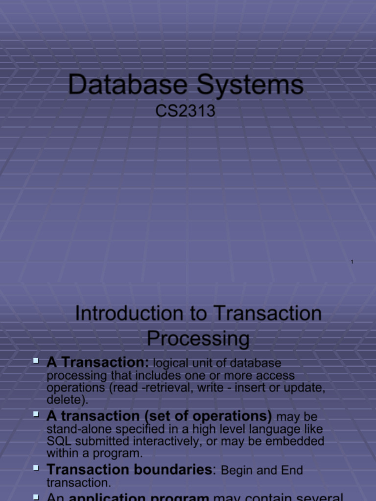 Transaction Processing I-1 | PDF | Database Transaction | Acid