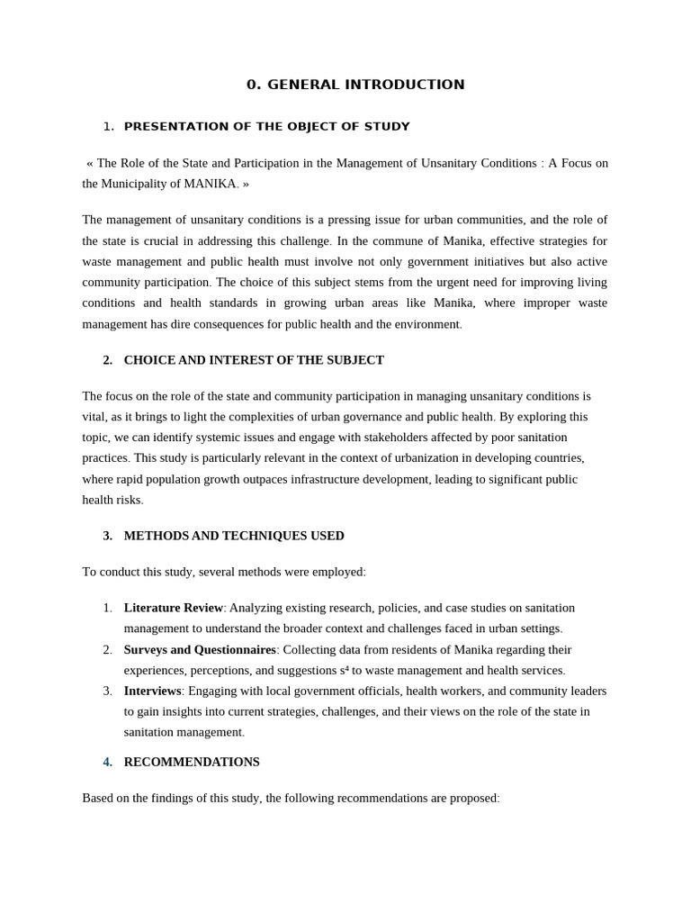 State and Community Role in Manika Sanitation | PDF | Sanitation ...