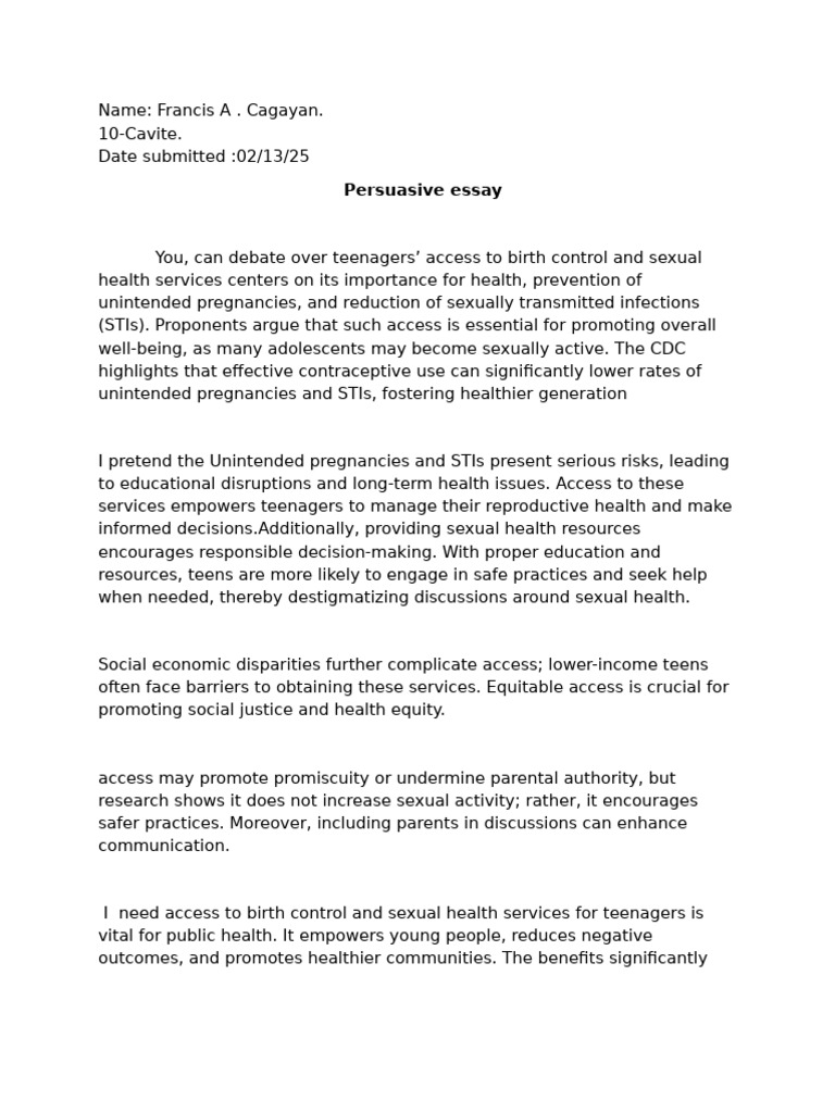 Persuasive Essay | PDF