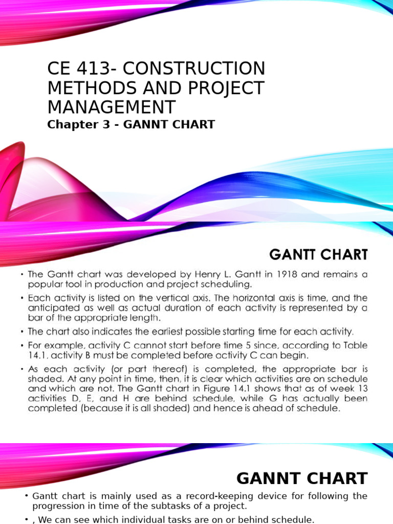 Ce 413 Gannt Chart Example | PDF