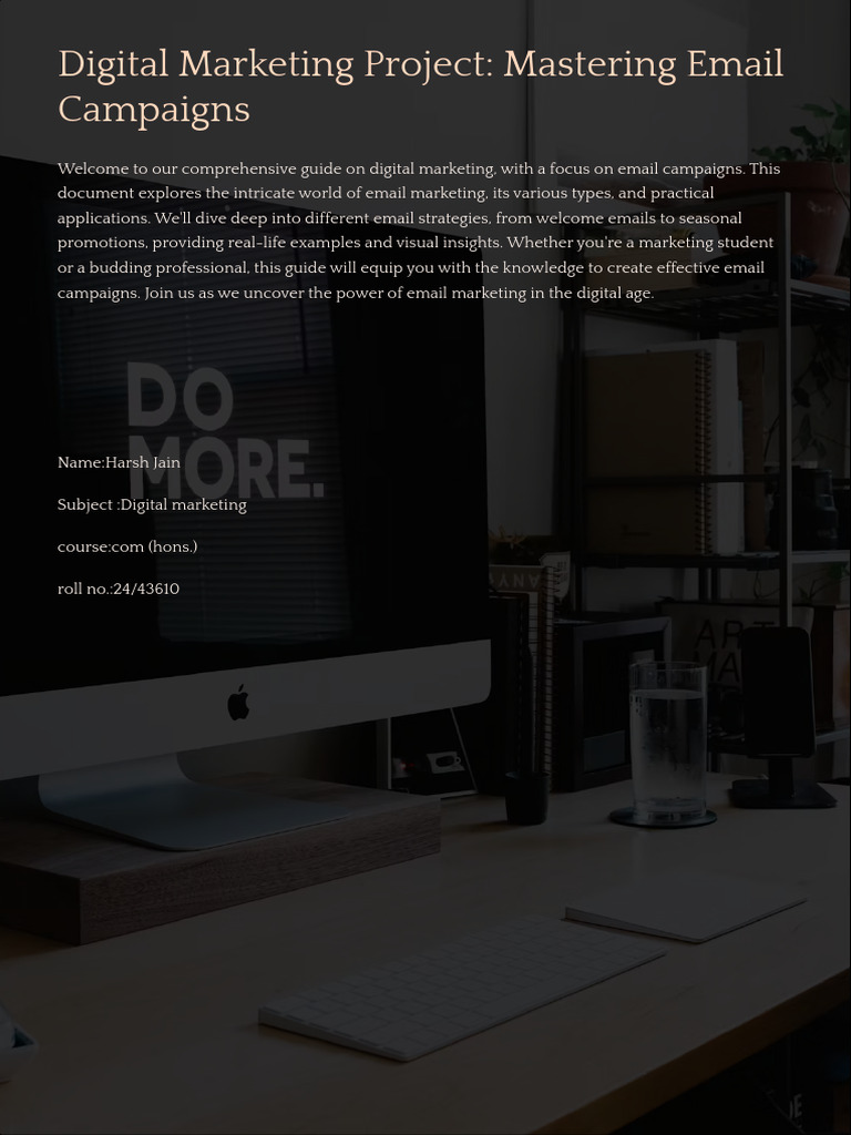 Digital Marketing Project Mastering Email Campaigns | PDF | Digital ...