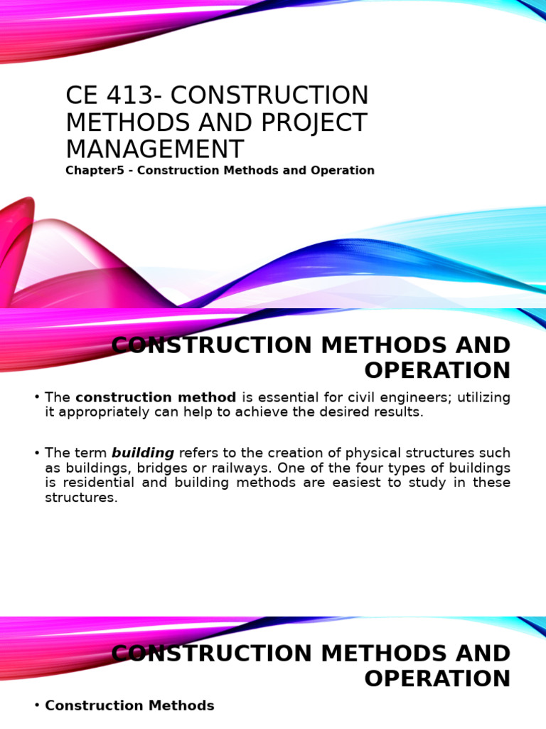CE 413 - Construction Methods and Operation | PDF | Concrete | Precast ...