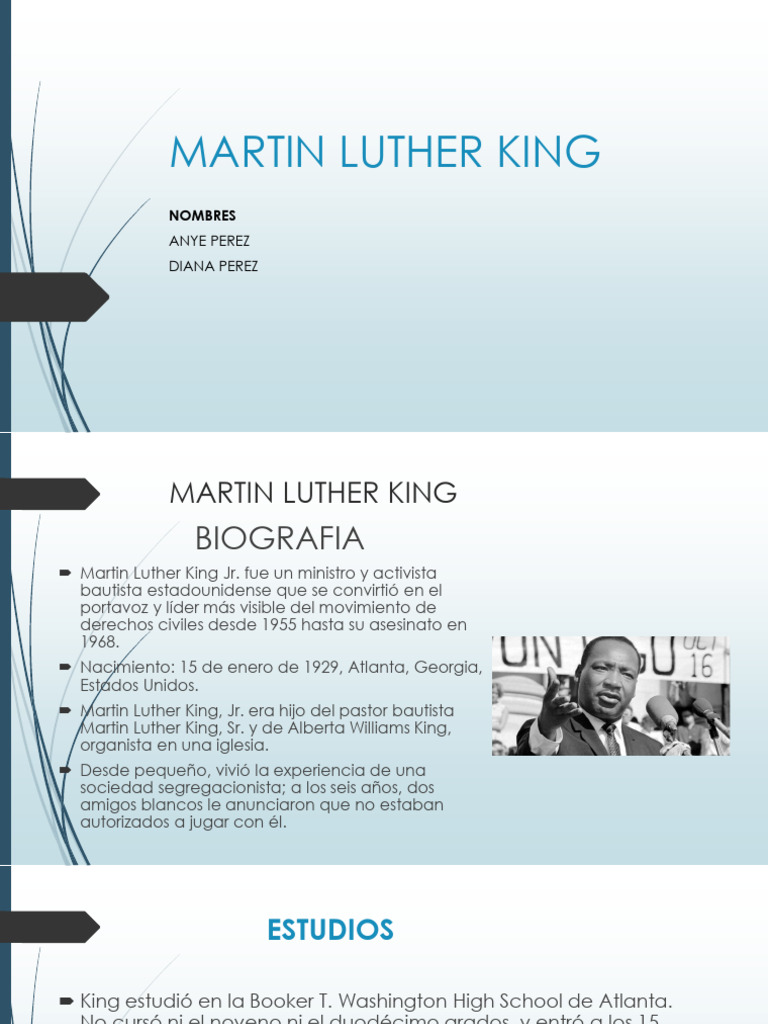 Biografía y Legado de Martin Luther King | PDF | Martin Luther King hijo.