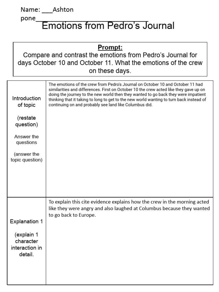 ASHTON PONE - Comparisson Essay 2 | PDF
