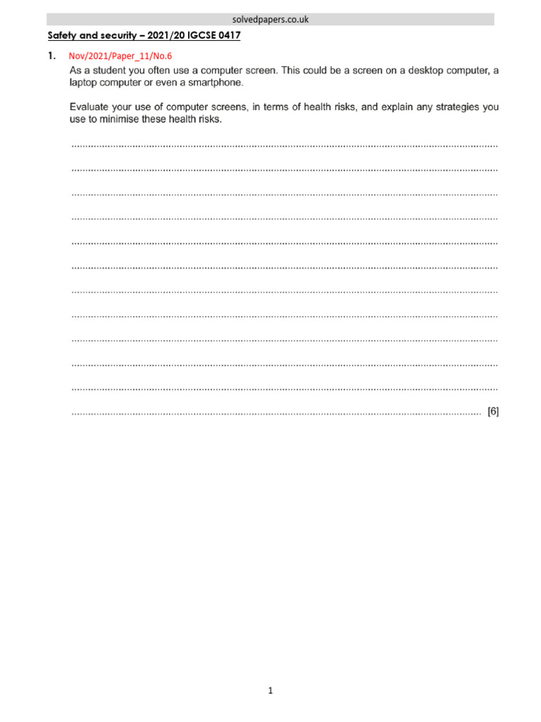 2021 - 20 Safety and Security IGCSE 0417 | PDF