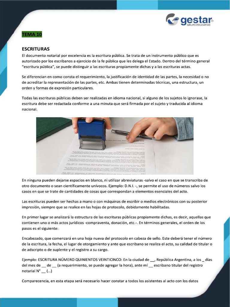 TEMA 10 - Asistente de Escribania | PDF