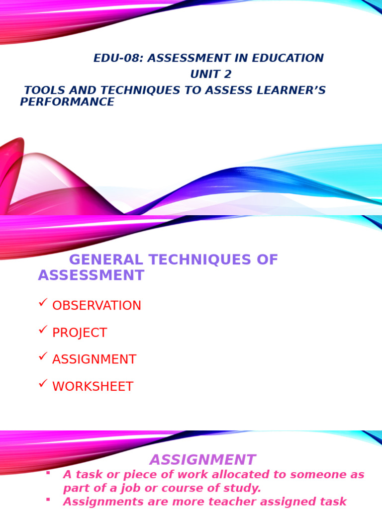 Assessment Techniques 1 (Finish) | PDF | Educational Assessment | Behavior