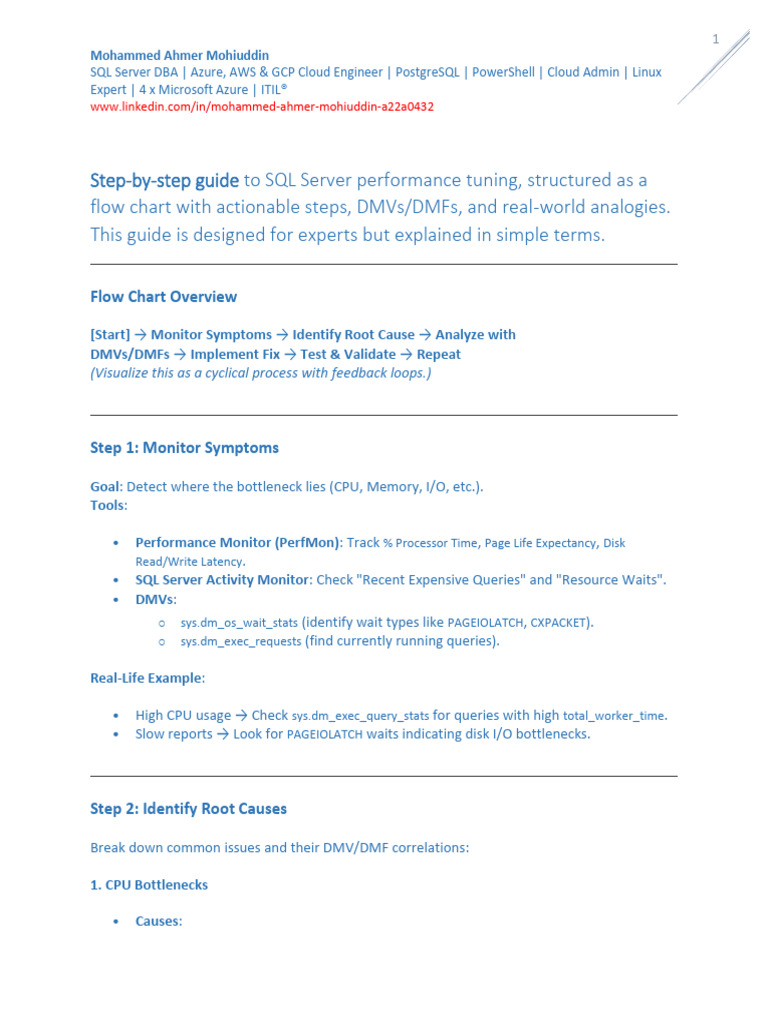 Step by Step Guide To SQL Server Performance Tuning 1738662788 | PDF | Microsoft Sql Server ...