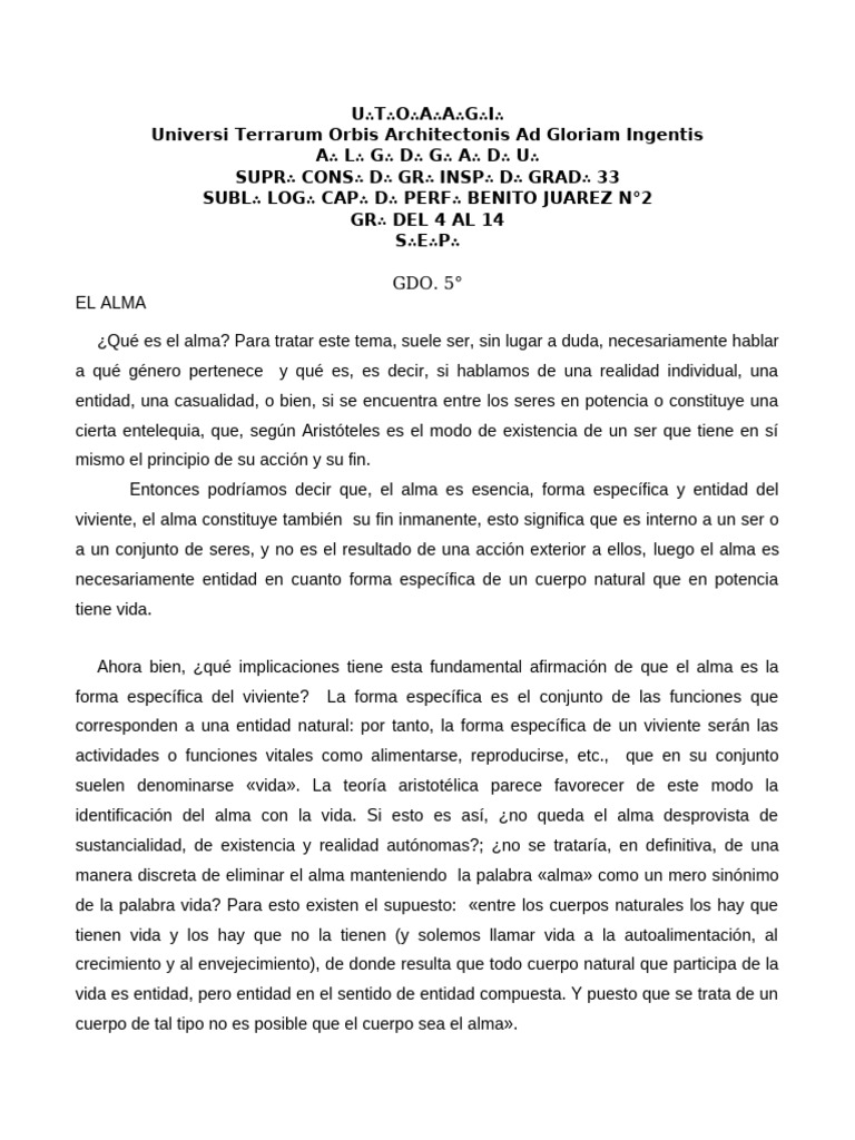 El Alma: Concepto y Significado en Filosofía | PDF | Libertad | Alma