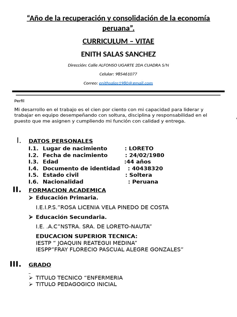 Año de La Recuperación y Consolidación de La Economía Peruana | PDF | Cognición | Aprendizaje